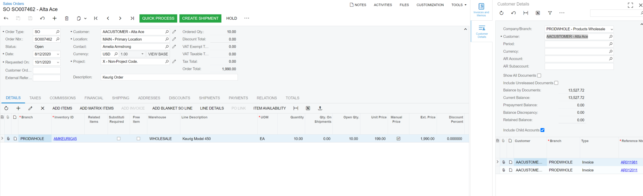 Popup Layers in Acumatica Side Panels - Contou Consulting